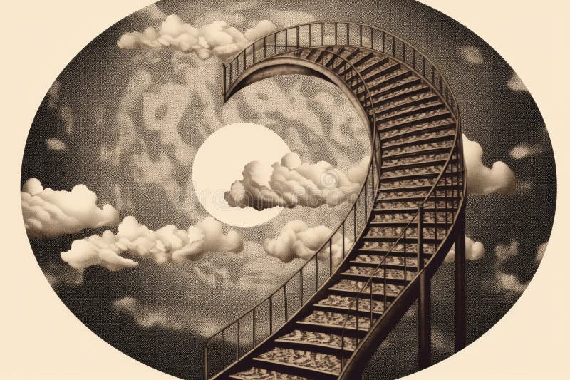 Abstract Moon and Stairs Illustration. Generative AI Stock Illustration ...