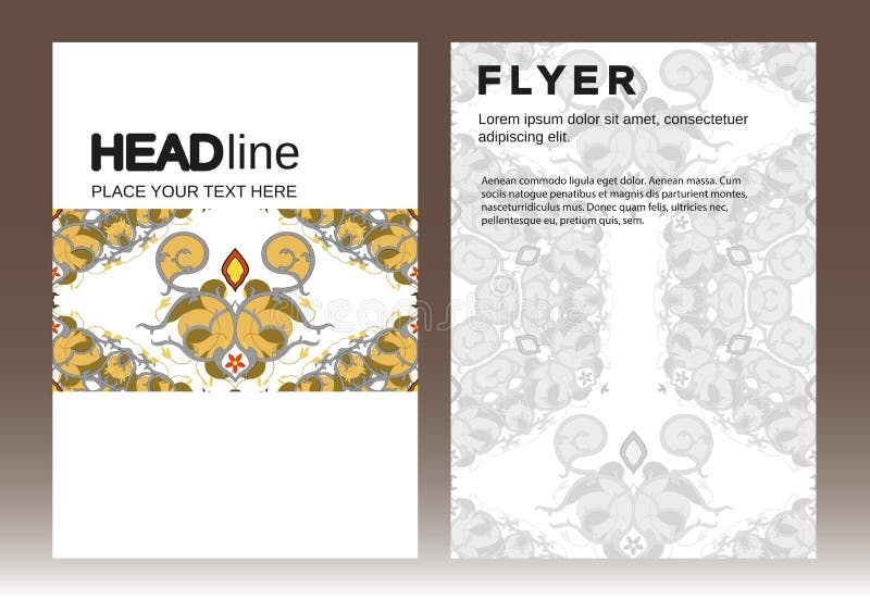 Abstract Moroccan Geometric Brochure Flyer Design Layout Vector ...