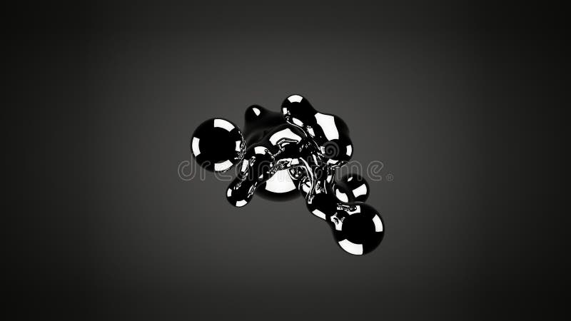 Abstract Morph Liquid Forms and Black Reflective Substance on Ramp ...
