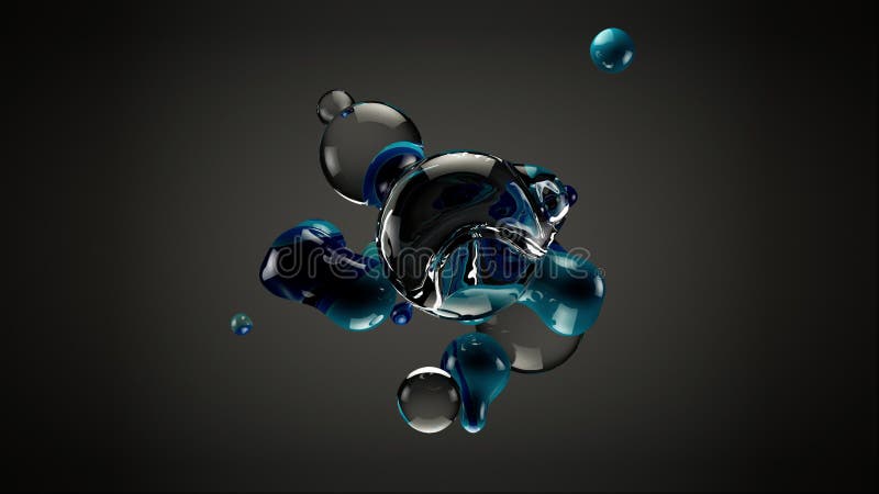 Abstract Morph Liquid Forms of Water and Blue Acrylic on Ramp ...