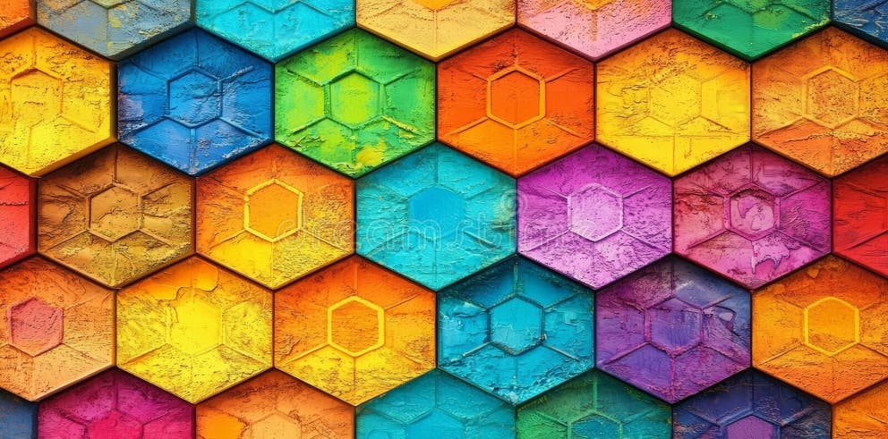 Abstract Mosaic Background, Geometric Hexagon Pattern, Modern Design ...