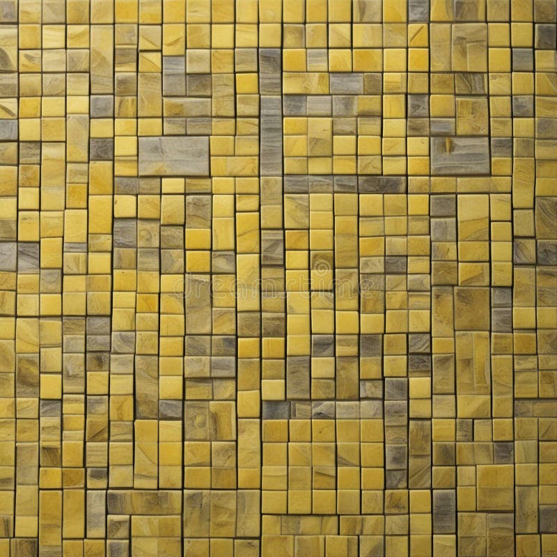 Abstract Mosaic Background _A Yellow Tiles Mosaic Texture with a Random ...