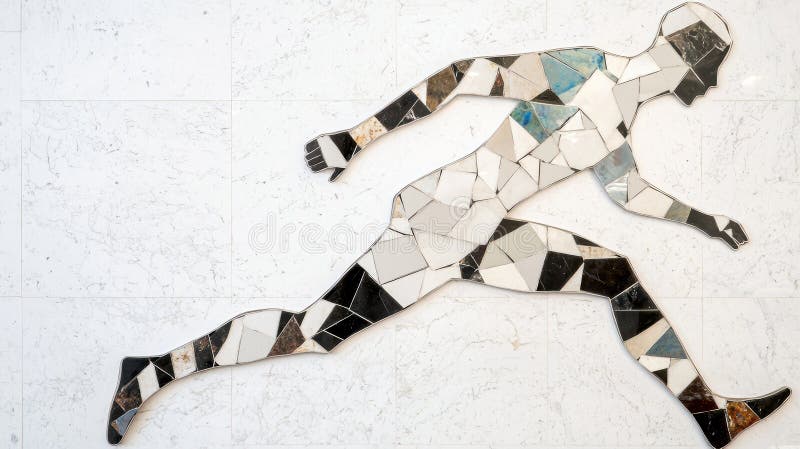 Abstract Mosaic Figure Running Stock Illustration - Illustration of ...