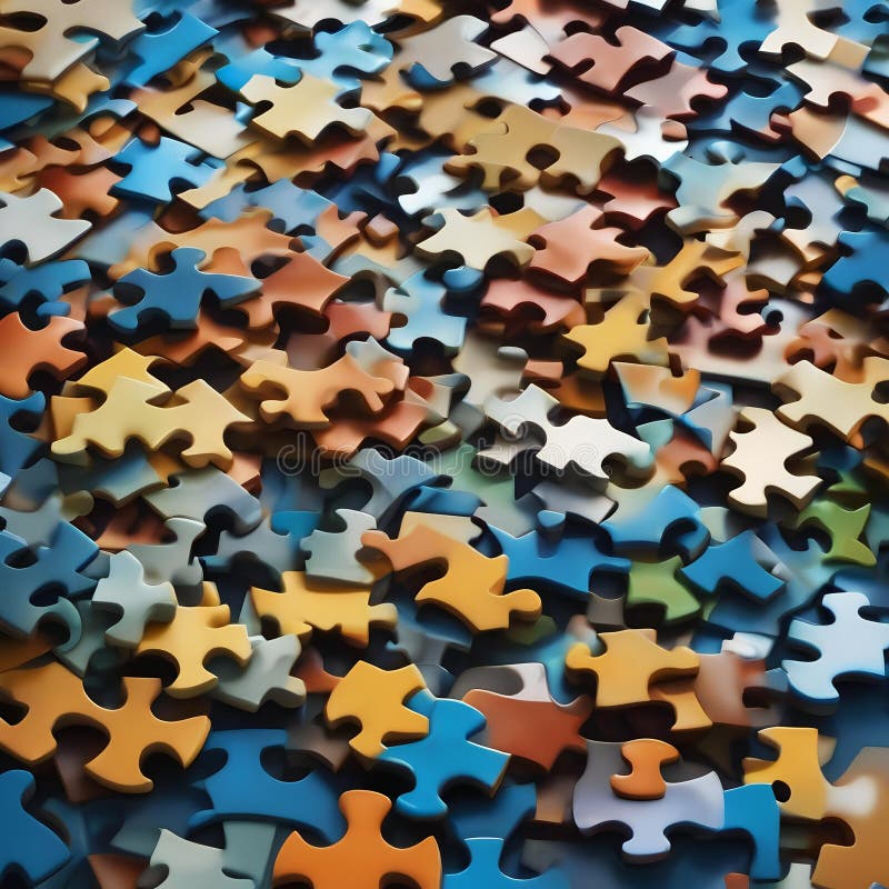 An Abstract Mosaic of Interlocking Puzzle Pieces, Each Representing a ...