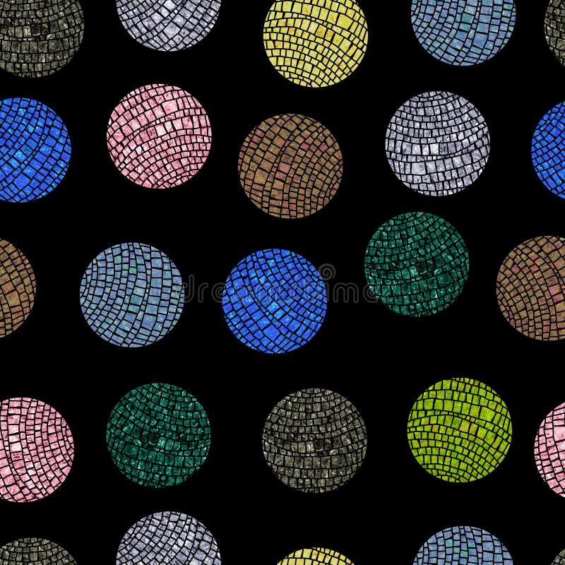 Abstract Mosaic Isolated Spheres Seamless Pattern Background Stock ...