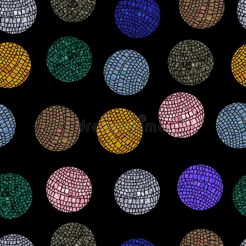 Abstract Mosaic Isolated Spheres Seamless Pattern Background Stock ...