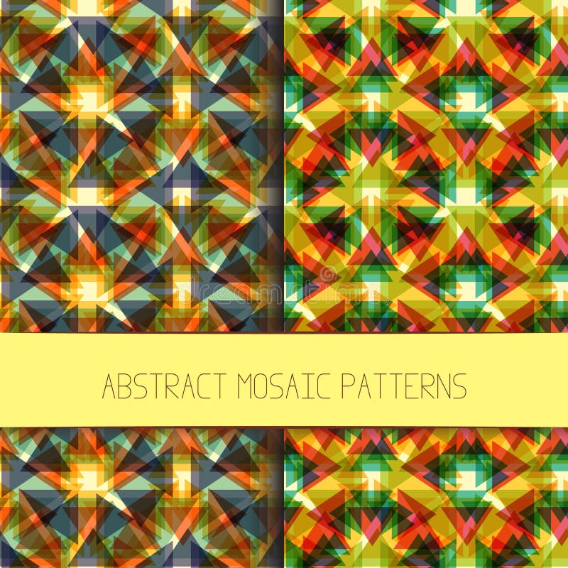 Abstract Mosaic Patterns Collection Stock Vector - Illustration of ...