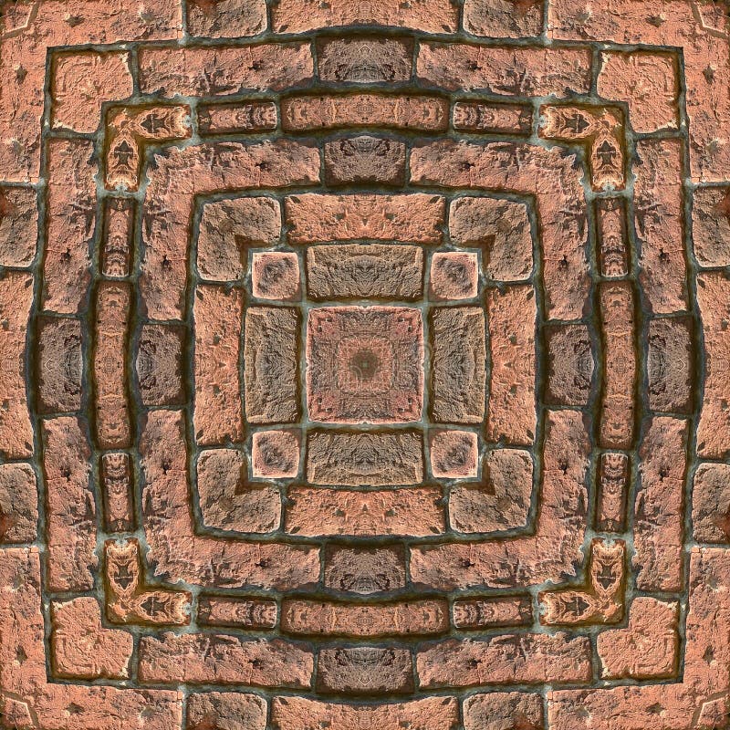 Abstract Mosaic Seamless Pattern of Old Red Bricks and Cement Stock ...