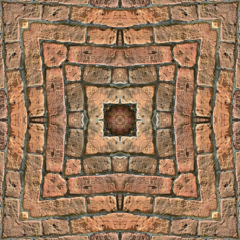 Abstract Mosaic Seamless Pattern of Old Red Bricks and Cement Stock ...