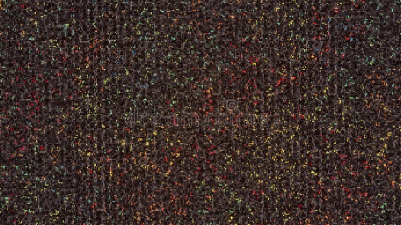 Abstract Mosaic Texture with Blinking and Flowing Colorful Particles ...