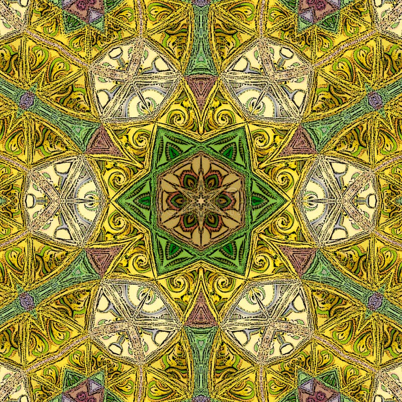 Abstract Mosaic Texture. Rhombus and Decorative Elements. Colorful ...