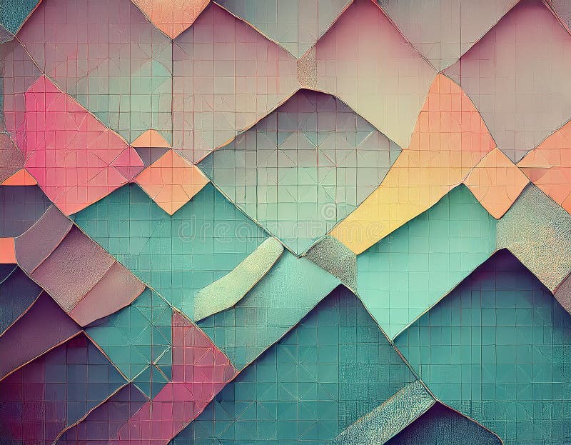 Abstract Mosaic Tiles in Muted Pastel Tones Geometric Texture ...