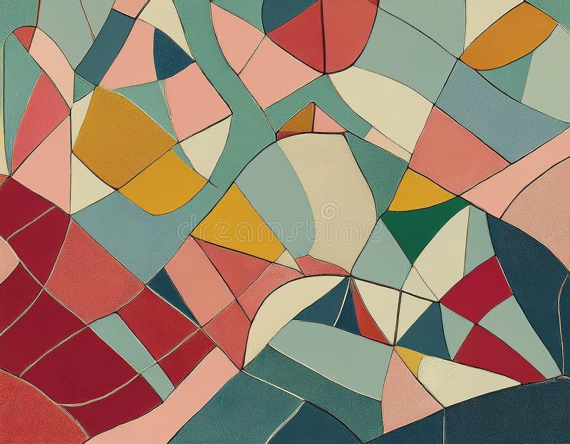 Abstract Mosaic Tiles in Muted Pastel Tones Geometric Texture ...