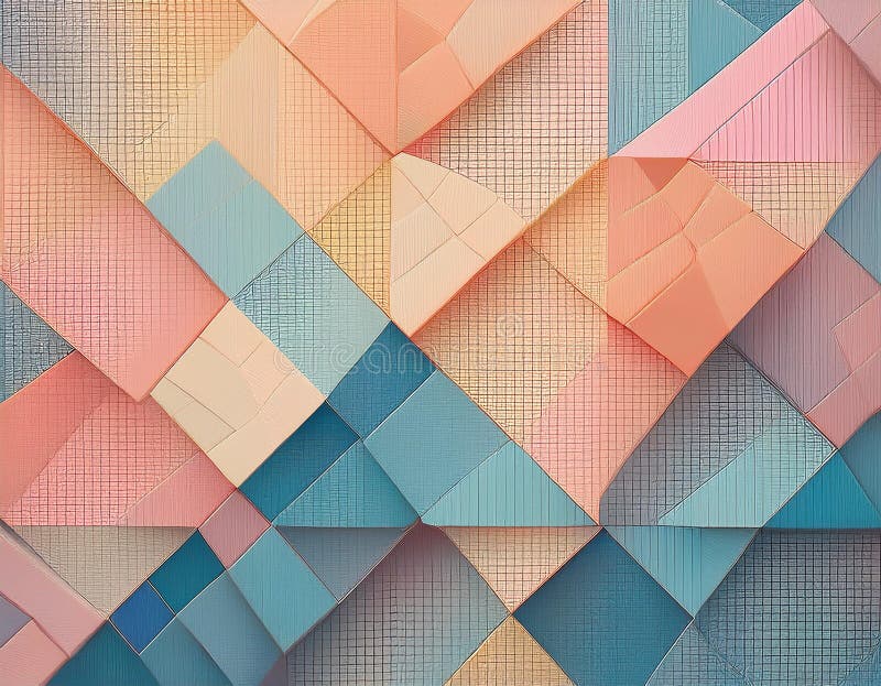 Abstract Mosaic Tiles in Muted Pastel Tones Geometric Texture ...