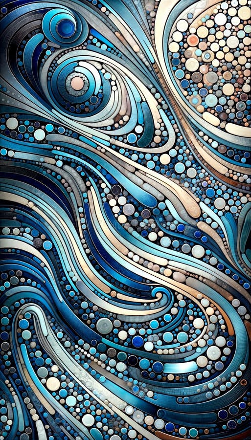 Abstract Mosaic of a Wave-like Pattern with a Color Gradient that ...
