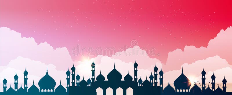 Abstract Mosque Against the Sky with Clouds Stock Vector - Illustration ...