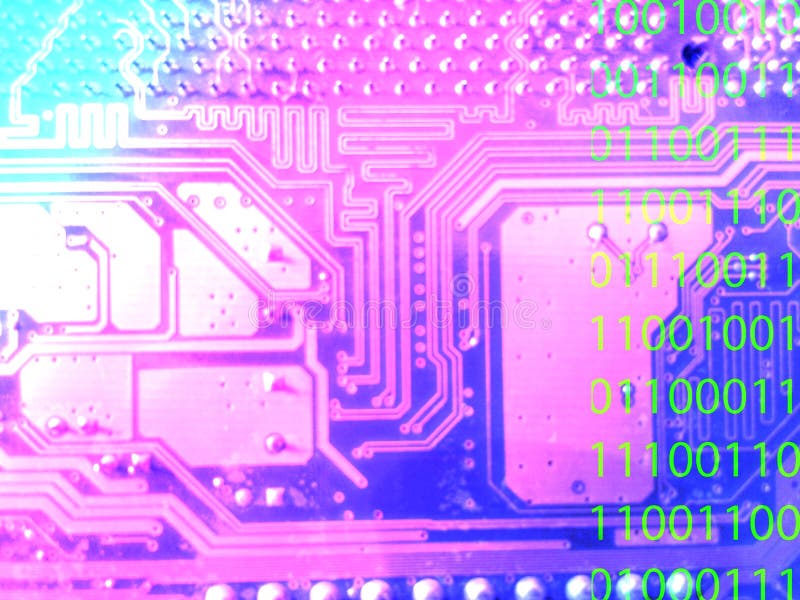 Abstract Mother Board Computer with Digital Code Stock Photo - Image of ...