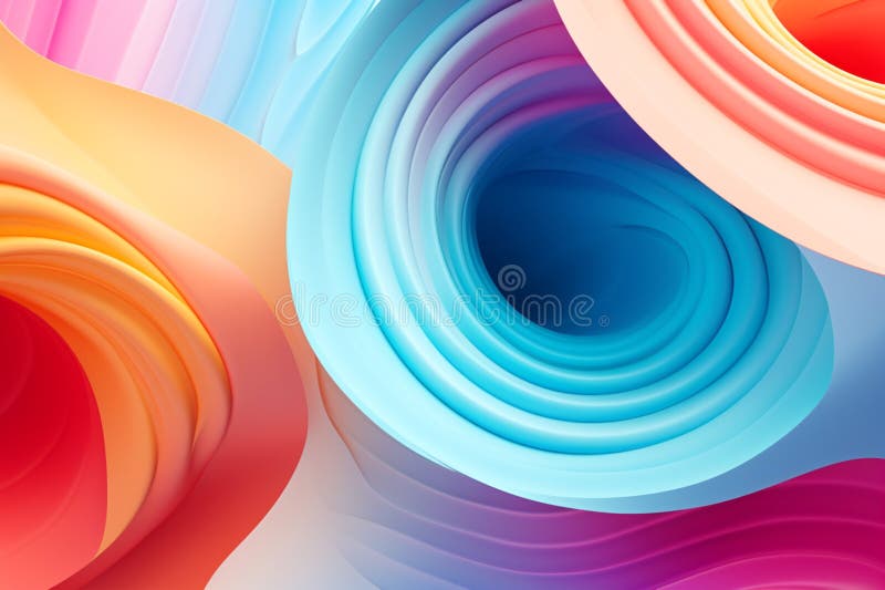 Abstract Motion Background with Colorful Transformed Circles. Surreal ...