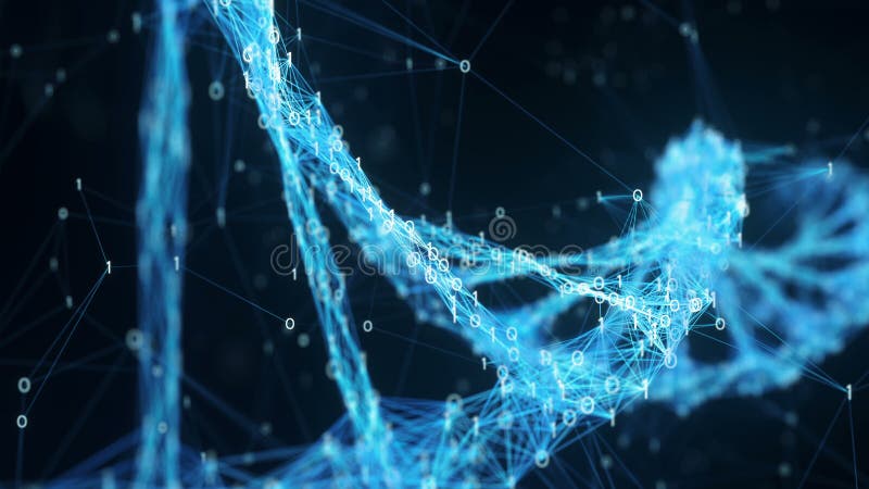 Abstract Motion Background - Digital Binary Plexus DNA Molecule 4k Loop Stock Video - Video of ...