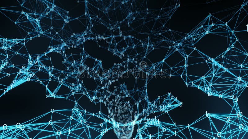 Abstract Motion Background Digital Binary Plexus Funnel Loop Stock Footage Video Of Data