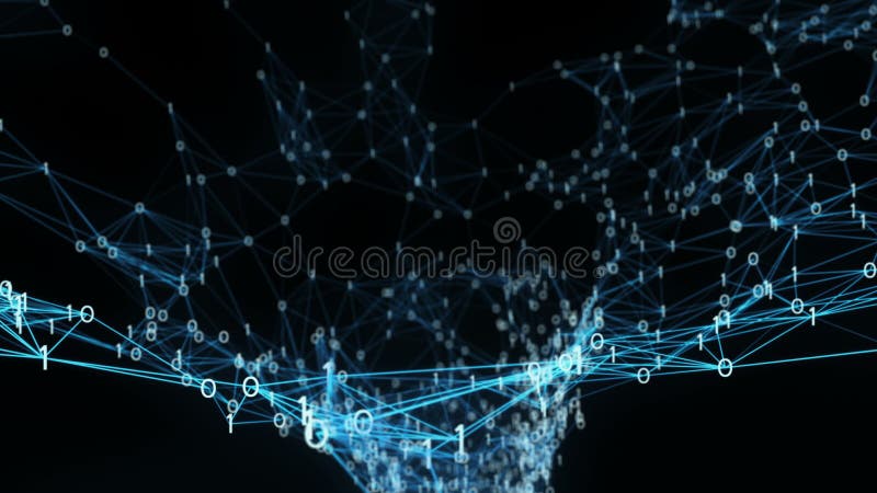 Abstract Motion Background - Digital Binary Plexus Funnel Loop Stock Footage - Video of ...