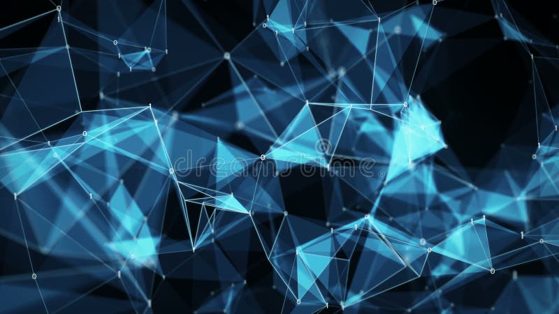 Abstract Motion Background Digital Binary Polygon Plexus Data Networks Stock Footage Video