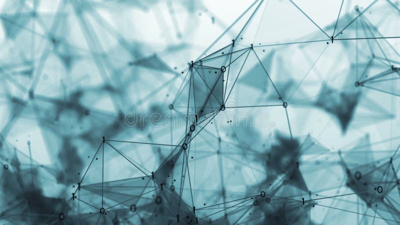 Abstract Motion Background Digital Binary Polygon Plexus Data