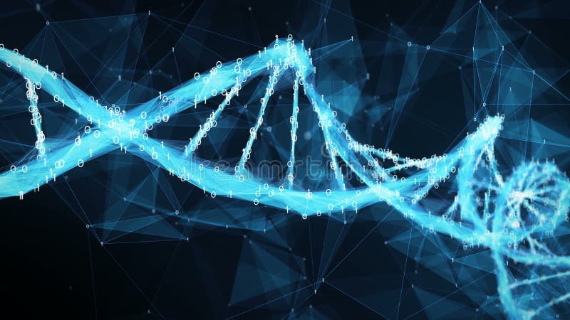 Abstract Motion Background Digital Binary Polygon Plexus Dna Molecule 4k Loop Stock Footage