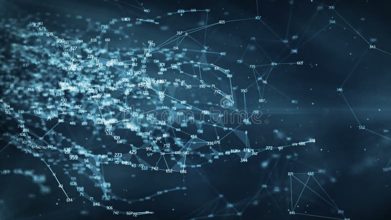 Abstract Motion Background - Digital Random Digits Plexus Data Networks Stock Video - Video of ...