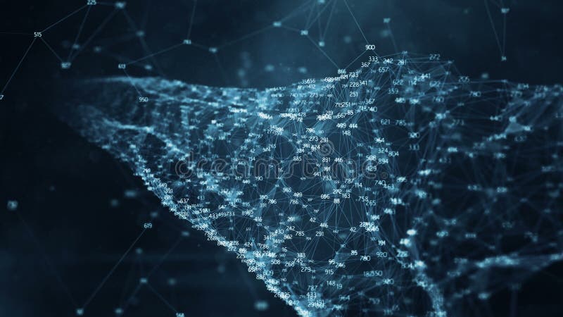 Abstract Motion Background - Digital Random Digits Plexus Data Networks Stock Video - Video of ...