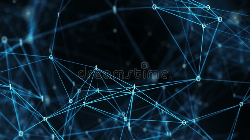 Flying Through Digital Binary Polygon Plexus Data Networks Stock Video Video Of Hitech Lines