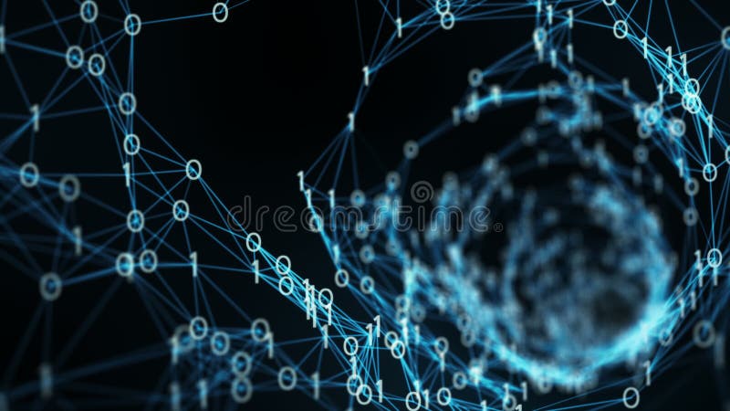 Flying Through Digital Binary Polygon Plexus Data Networks Stock Video Video Of Hitech Lines