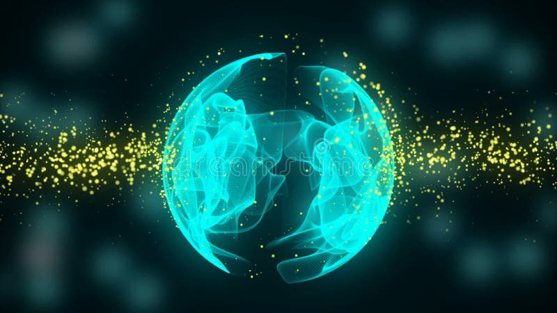 Abstract Motion Background with Particles and Sphere. Abstract Animated ...