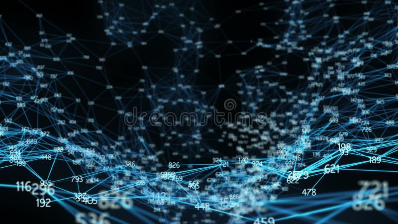 Abstract Motion Background - Random Digits Digital Plexus Tunnel Funnel Loop Stock Footage ...