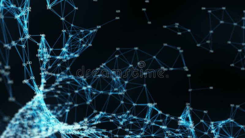 Abstract Motion Background - Random Digits Digital Plexus Tunnel Funnel Loop Stock Video - Video ...