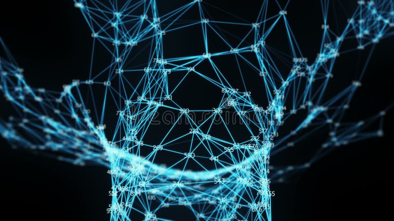 Abstract Motion Background - Random Digits Digital Plexus Tunnel Funnel Loop Stock Footage ...