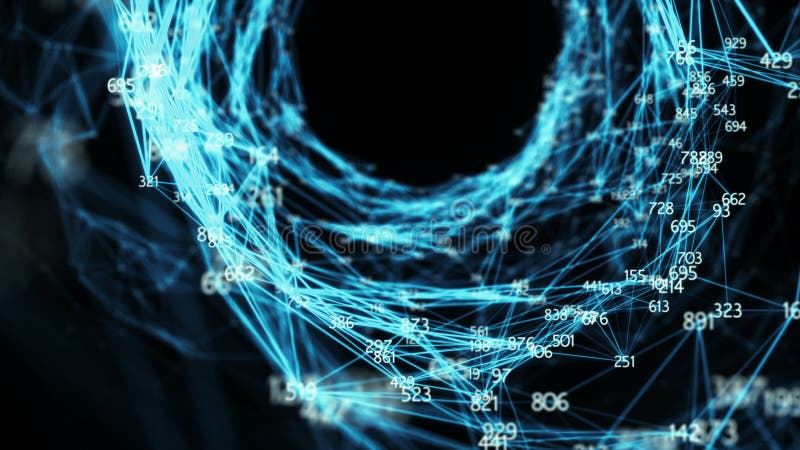Abstract Motion Background - Random Digits Digital Plexus Tunnel Funnel Loop Stock Footage ...