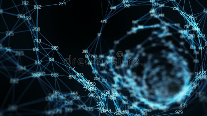 Abstract Motion Background - Random Digits Digital Plexus Tunnel Funnel Loop Stock Footage ...