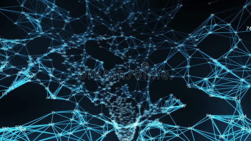 Abstract Motion Background - Random Digits Digital Plexus Tunnel Funnel Loop Stock Footage ...