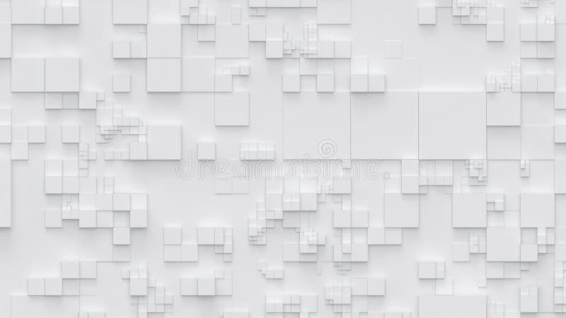 Abstract Motion Background from Random Moving White Squares. Stock ...