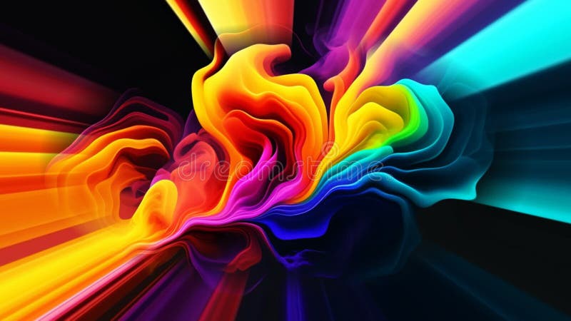 Abstract Motion Background with Vibrant Multi-Colored Swirls Waves and ...