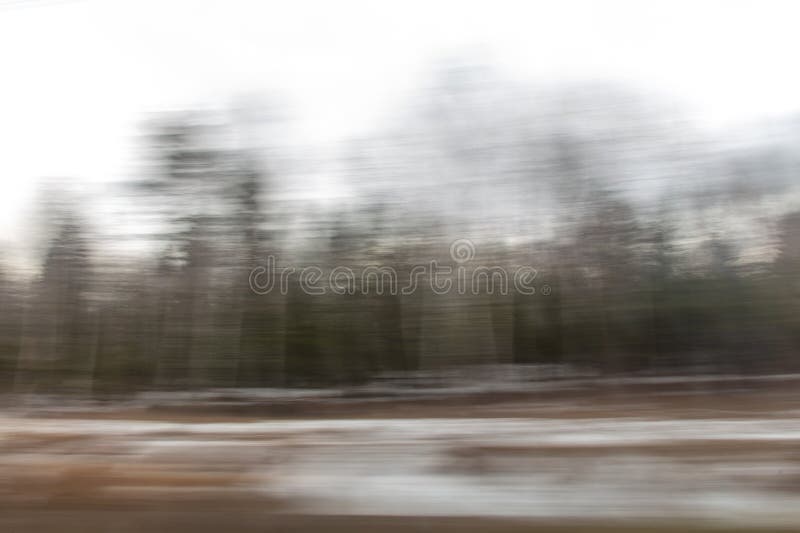 Abstract Motion Blur Effect. Winter Landscape Stock Photo - Image of ...