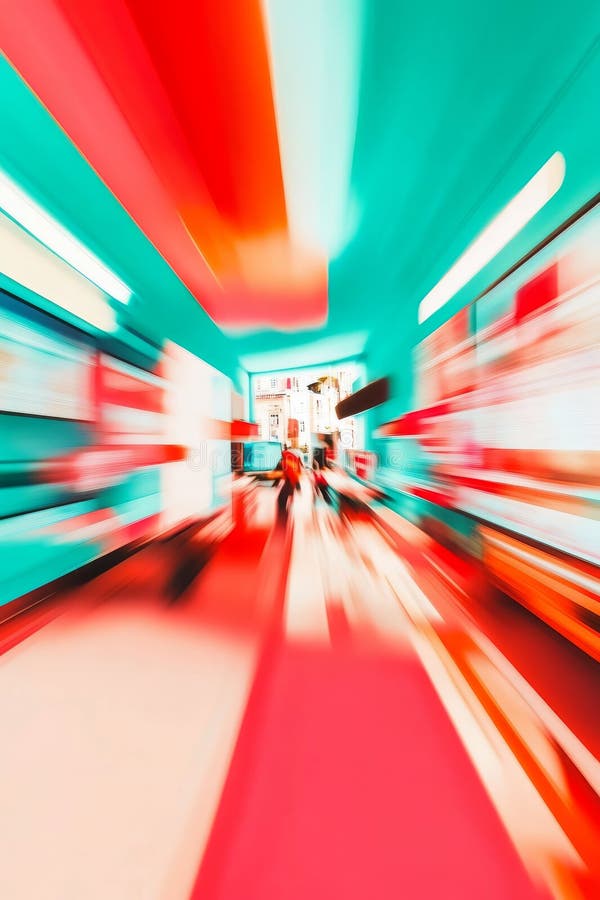 Abstract Motion Blur of a Modern Colorful Interior Space Stock ...