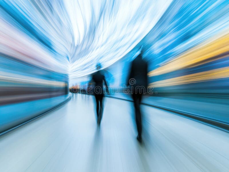 Abstract Motion Blur of People Walking in Urban Environment Stock Image ...