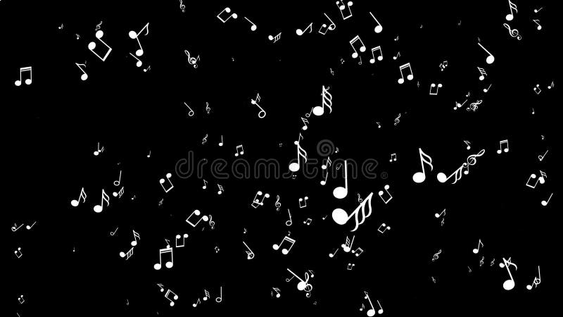 Aanimated Background with Musical Notes. Black Background Stock Video ...