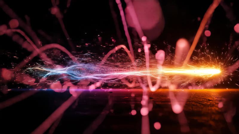 Abstract Motion Graphics Featuring Energetic Sparks and Flowing Light ...