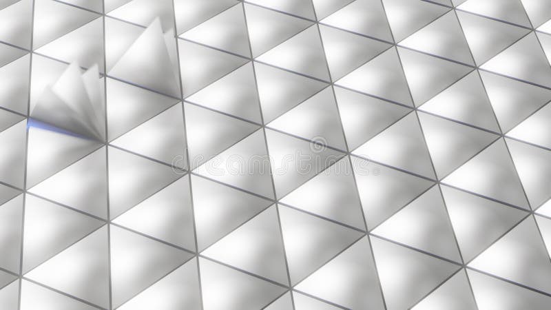 Abstract Motion Graphics, Flipping Effect. Blue and White Triangles ...