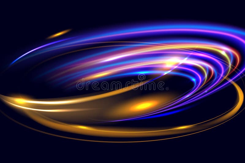 Abstract Motion Light Effect. Futuristic Wave Flash. Shining Space ...
