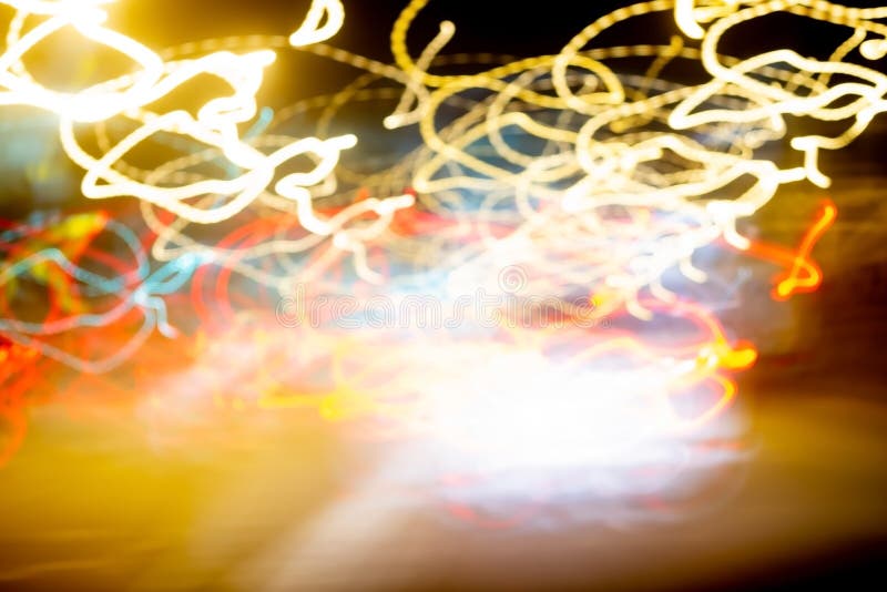 Abstract Motion Light Trails at Night Background Stock Image - Image of ...