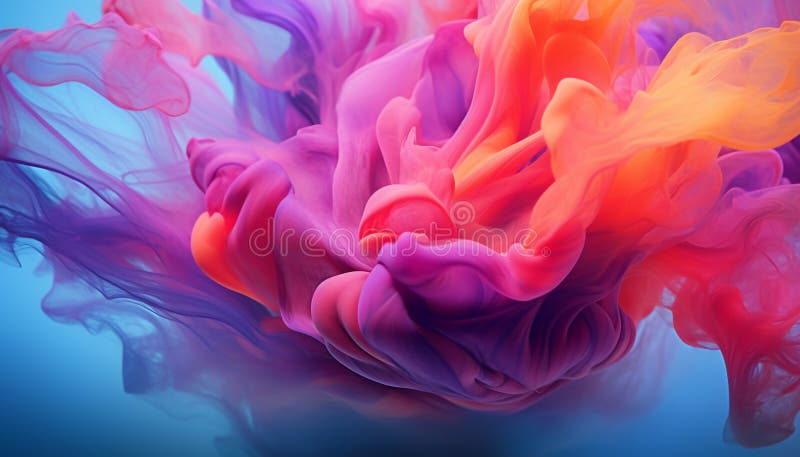 Abstract Motion of Multi Colored Ink Paint Flowing Generated by AI ...